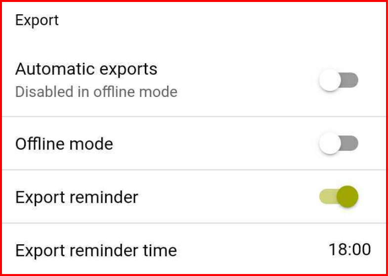 VisitReport - Export reminder
